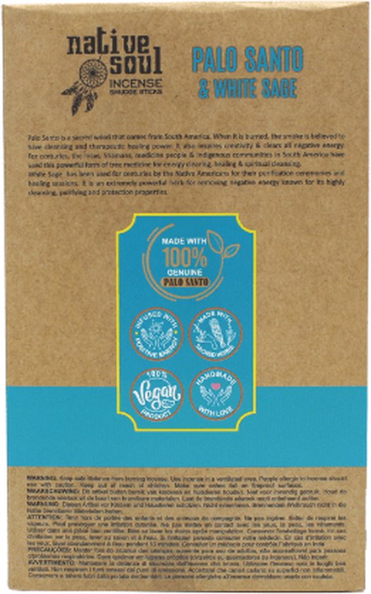 Native Soul - Palo Santo White Sage - Smudge - Wierook - Green Tree - doos 12 stuks | bol