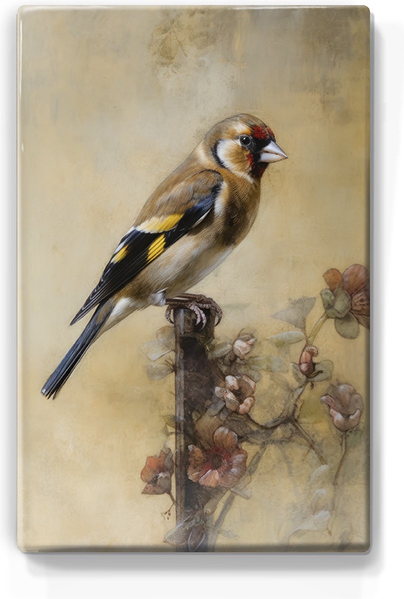 Puttertje-distelvink - Handgelakt - 19,5 x 30 cm - Niet van echt te ...