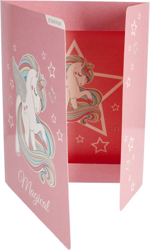 Eenhoorn Folder/mapje met elastieken band, roze, A4 | bol