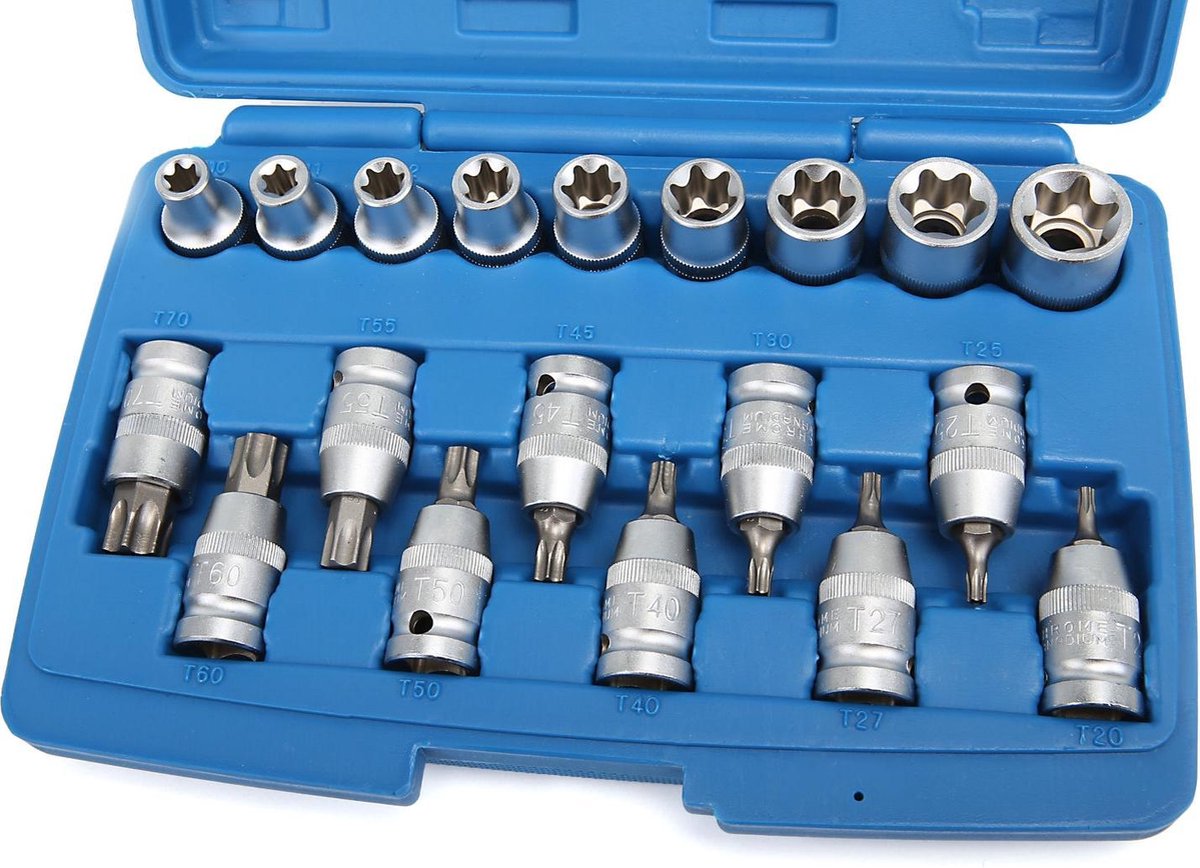 HBM 19 Delige 1/2 Inwendige en Uitwendige Torx Doppenset | bol.com