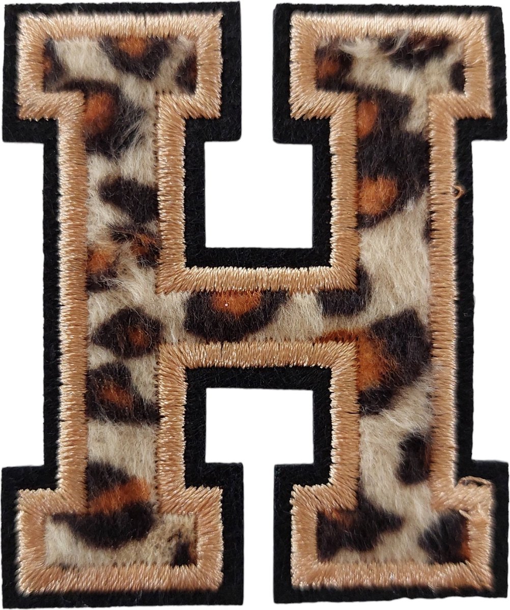 Strijk Embleem Alfabet Patch - Letter H - Panterprint - 6cm hoog ...