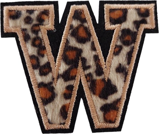 Strijk Embleem Alfabet Patch - Letter W - Panterprint - 6cm hoog ...