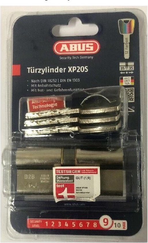 ABUS deurcilinder Xp20s 35/35 anti-impact technologie | bol