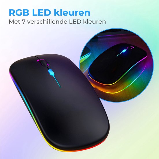 Draadloze LED Bluetooth Muis - Ergonomisch - RGB - Laptop en Gaming ...
