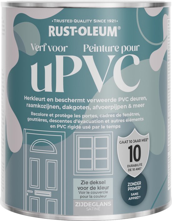 Rust-Oleum Lichtgrijs Zijdeglans Verf voor PVC - Kiezel 750 ml | bol