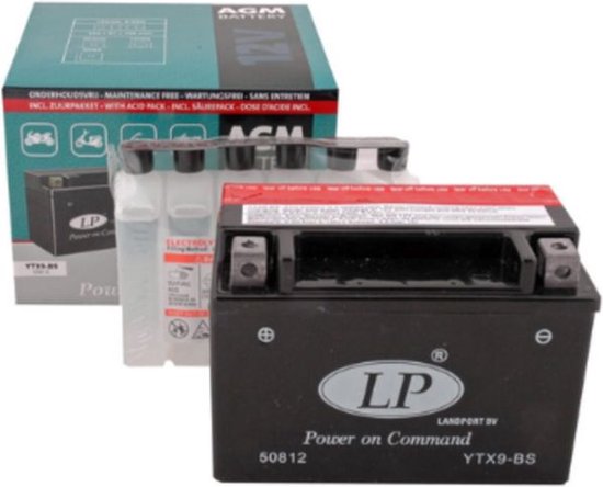 Accu Landport Ytx9-Bs Agm (12V/8A) | bol