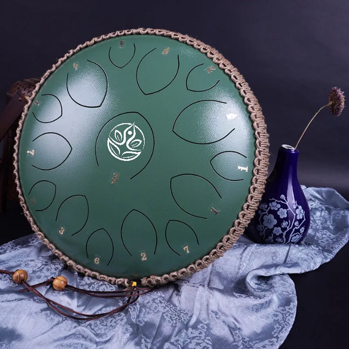 Durani Handpan 36 cm Groen – Tongue drum – Klankschaal – 15 noten ...