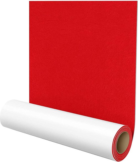 Zelfklevend vilt - plakvilt - 42cm breed - rood | bol