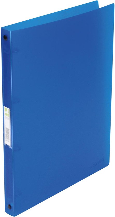 Q-CONNECT ringmap, PP, 4 ringen, 16 mm, transparant blauw | bol