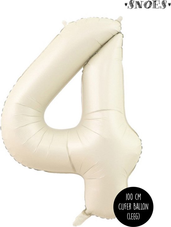 Cijfer Helium Folie ballon XL - 24 jaar cijfer - Creme - Nude - 100 cm ...