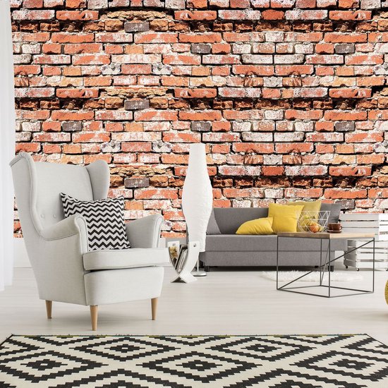 Fotobehang - Vlies Behang - Rode Bakstenen Muur - 254 x 184 cm | bol.com