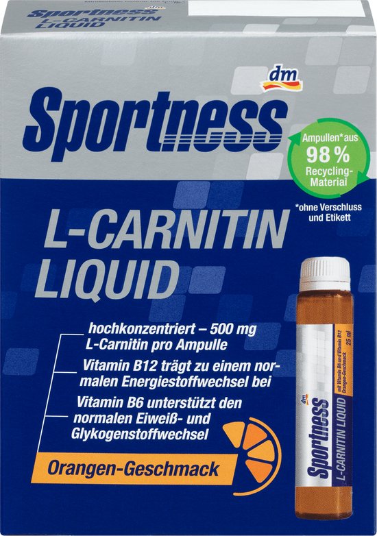 Sportness L-Carnitin Liquid sinaasappel smaak - 7 stuks à 25 ml voor ...