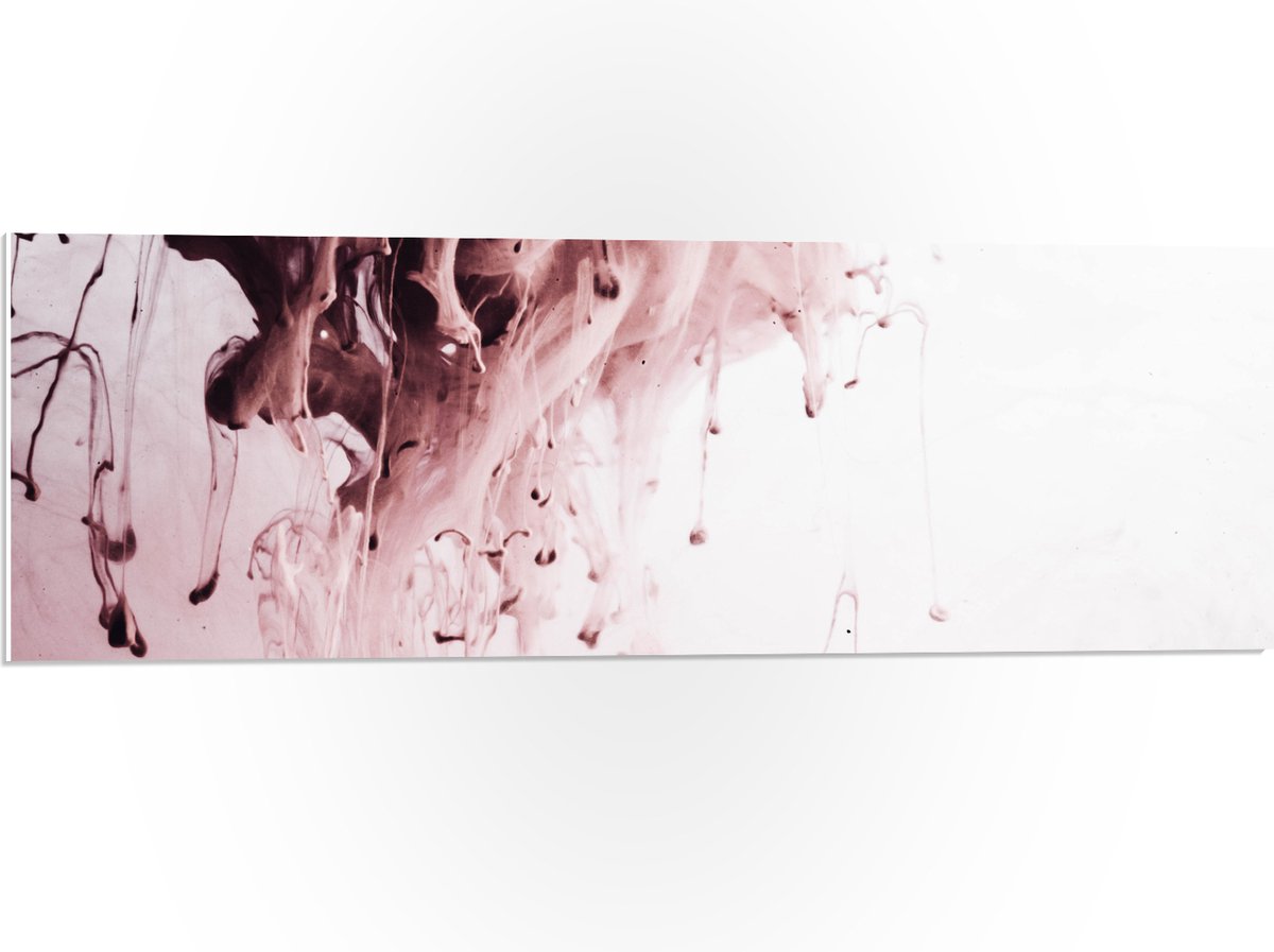 PVC Schuimplaat - Bruine en Lichtroze Rookwolk met Klodders - 90x30 cm ...