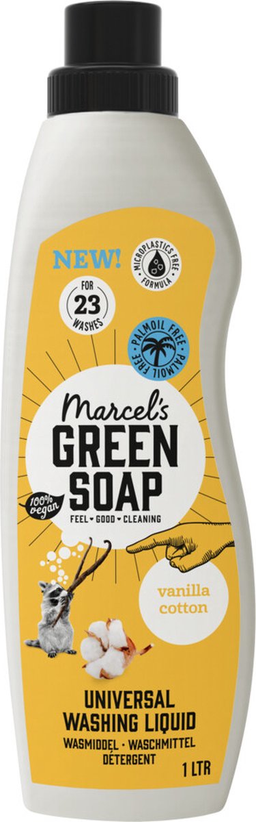 Marcel's Green Soap Wasmiddel Katoen & Vanille - 6 x 1 liter - 138 ...