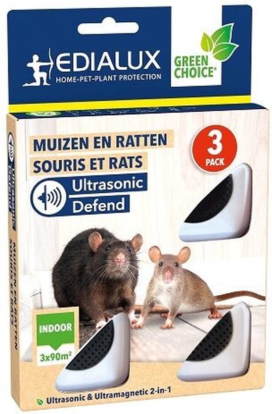 Edialux Muizen en ratten verjager 3 pack | voor 3 ruimtes | bol.com