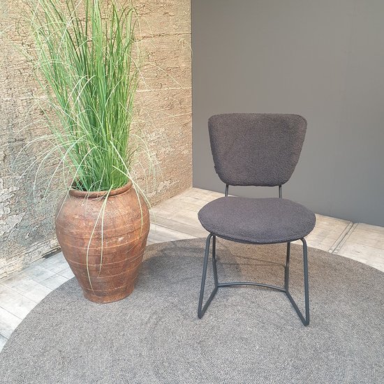 Dining Chair Amy Teddy Anthracite | bol.com