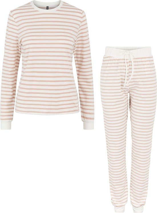 Pieces pyjama pak dames - Gestreept - Roze - M | bol.com