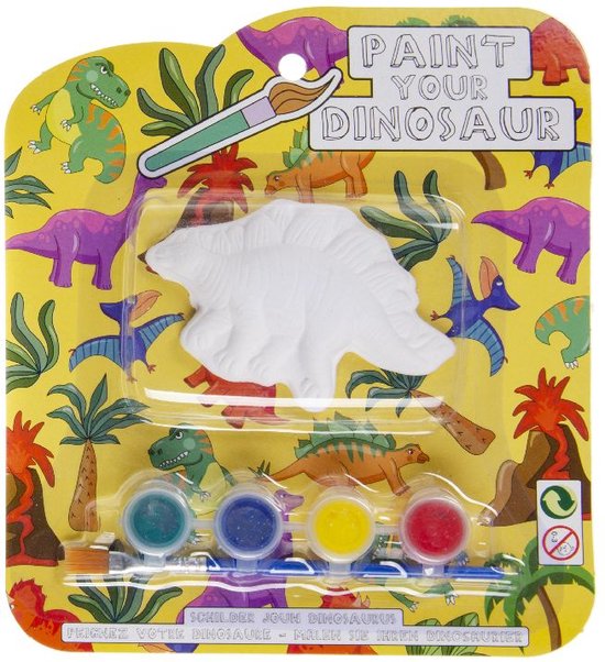3x Verf je eigen Dinosaurus - Inclusief Waterverf & Kwast - DIY ...