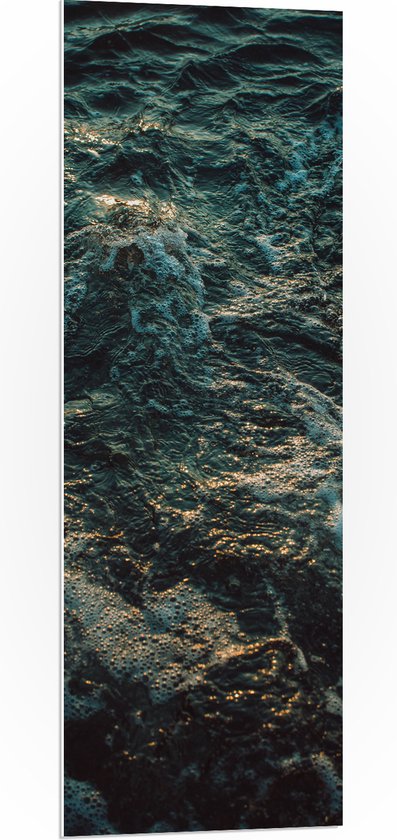 WallClassics - PVC Schuimplaat- Close-up van Schuim op Golf - 40x120 cm ...