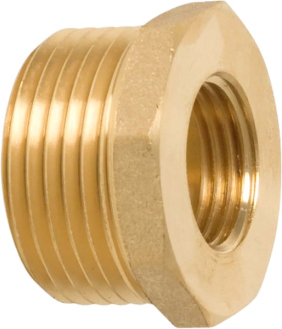 Messing verloopring | Buitendraad x binnendraad | 3/4 x 1/4 | bol