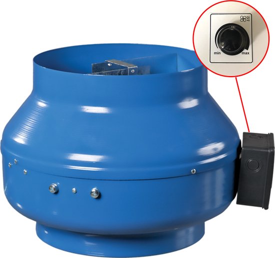 Vents buisventilator staal VKM Ø100 mm - 279 m³/h - Met volume regelaar ...