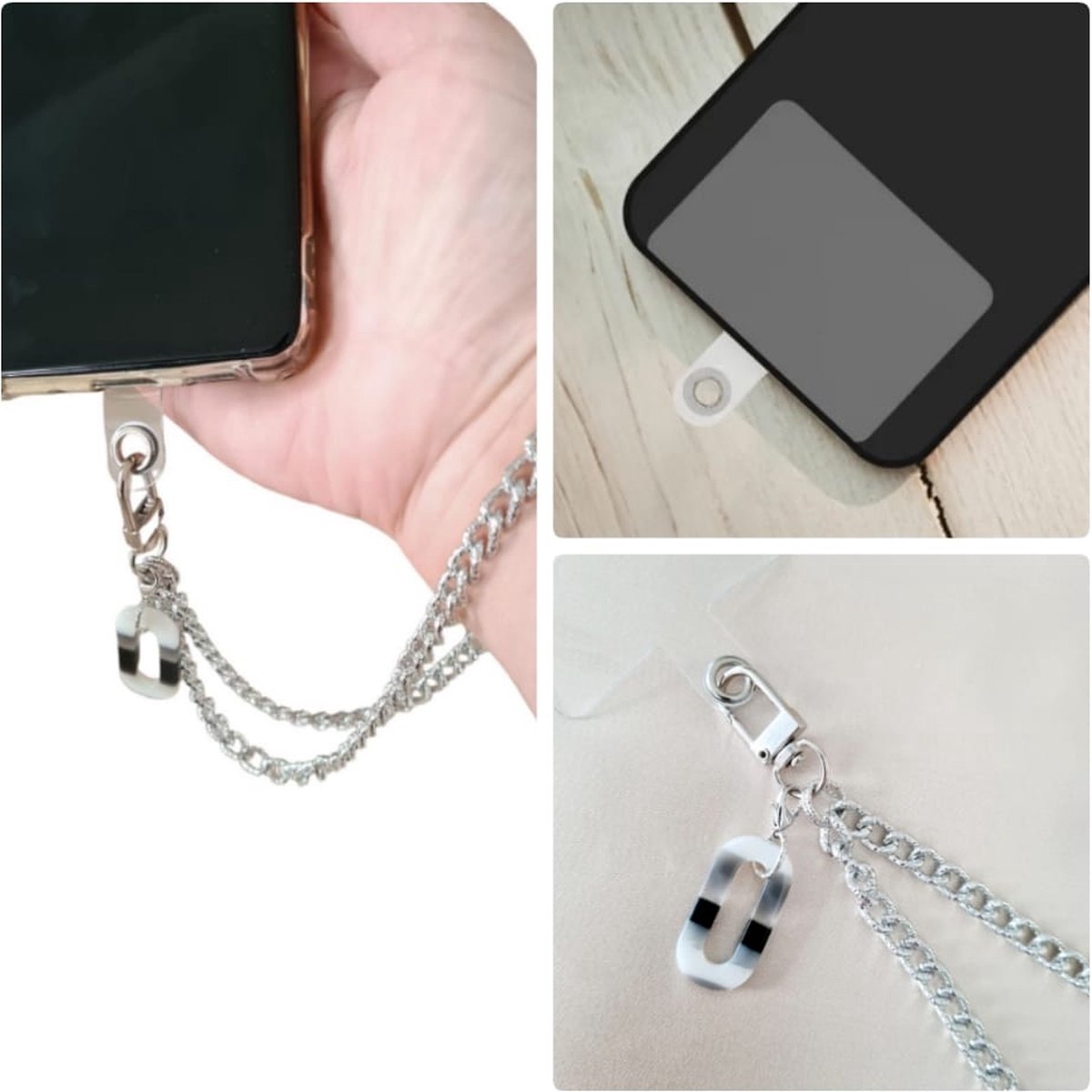 Klassiek Telefoonkoord met universele hanger - Luxe Polsketting voor ...