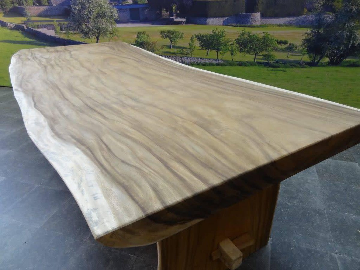 Table tronc d'arbre 300x90xH77,5 cm - épaisseur du plateau 10 cm | bol.com