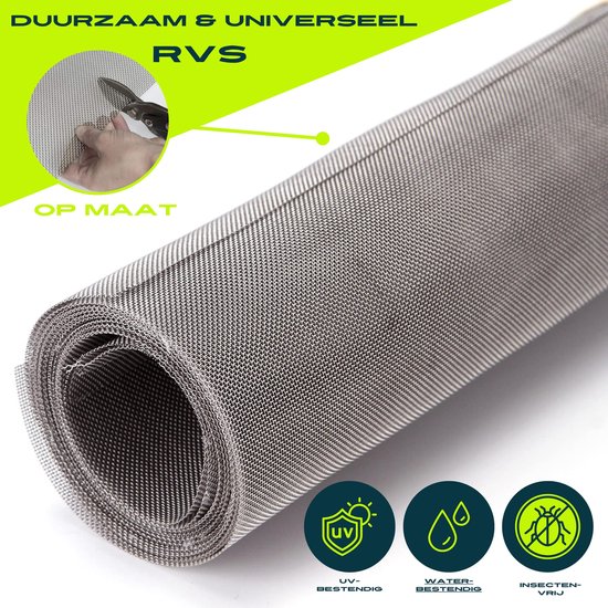 Stevig gaas - horgaas - RVS - anti insect - hor - op maat - inkortbaar ...