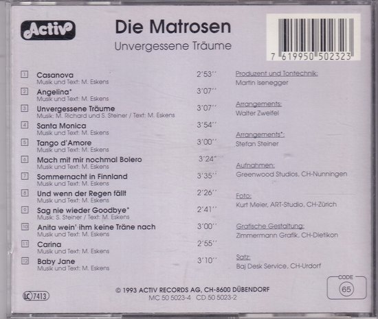 Unvergessene Träume - Die Matrosen, Die Matrosen | Muziek | bol