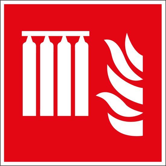 Brandblusbatterij sticker - ISO 7010 - F008 50 x 50 mm - 10 stuks per ...