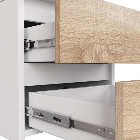 Dressoir met 5 Laden en Rolladen – Witte Ladekast in Sonoma Eiken ...