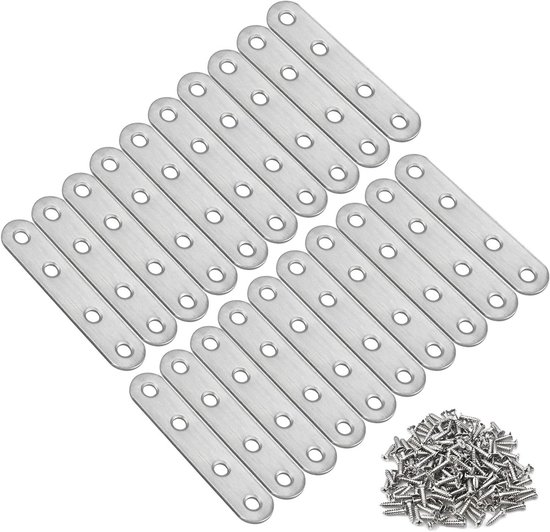 All4You - Platte verbindingen 20 stuks roestvrij staal met schroeven ...