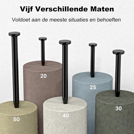 100 Stalen Spijkers 25mm voor Beton, Steen en Hout | Verzinkt Set | bol