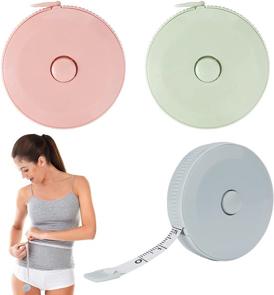 3 Pcs Retractable Tailor Tape Measure - Body Tape Measuring - Soft Tape ...