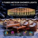 MUPOO LED Meteorregen Kerstverlichting lichtsnoer buiten 30 cm 192 LEDs ...