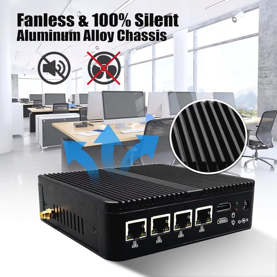 Mini PC Firewall Quad Core met 8GB RAM en 128GB SSD - Fanless Router ...