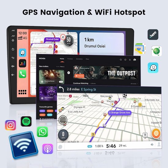 Android 13 Autoradio 9 Zoll met Wireless CarPlay & Android Auto voor ...