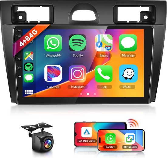 9 inch Android Autoradio met Apple CarPlay & Android Auto voor Ford ...
