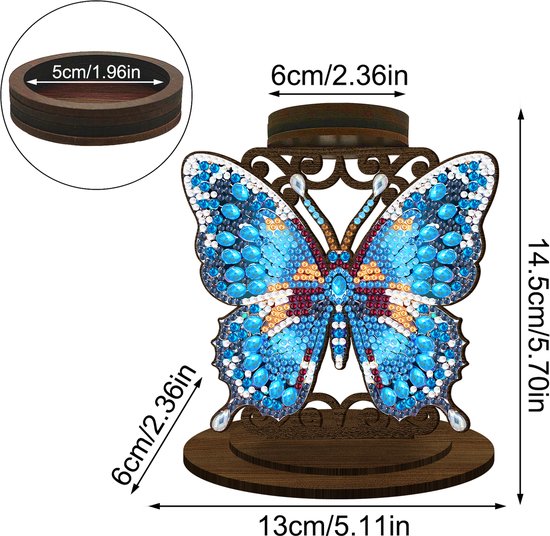 Kaarsenhouder - 210 - Vlinder - diamond painting - compleet pakket ...