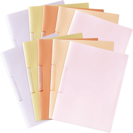 Set van 10 Transparante Documentenhoezen A4 - Assorti Kleuren ...