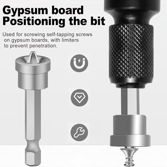 Screw Depth Setter - Drywall Screwdriver Bits - 10 Stks 50mm PH2 Hex ...