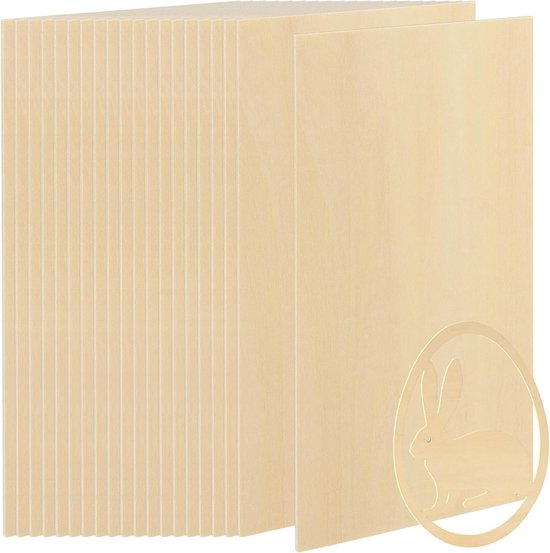 20 Pieces Balsa Wooden Panels - 200 x 100 x 1.5 mm - Plywood Sheets ...