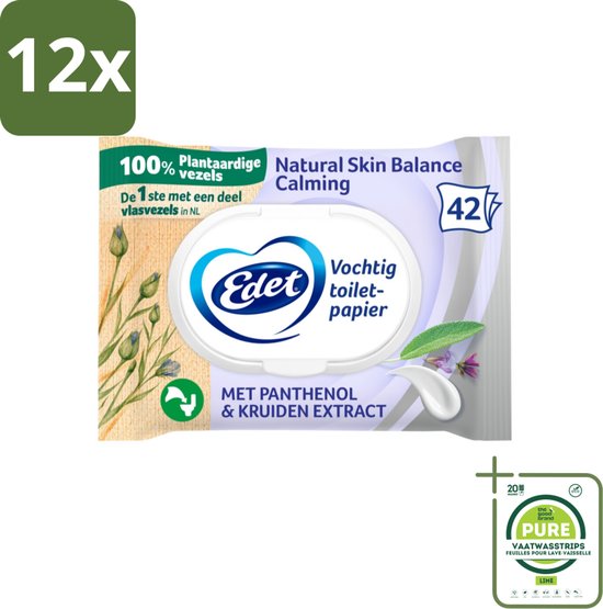 Edet – Vochtig Toiletpapier – Natural Skin - Voordeelverpakking - 12 ...