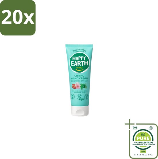 20 x Happy Earth – Handcrème – 100% Natuurlijk – 75 ml ...