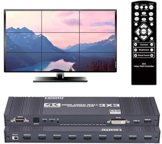Video Wall Controller 3x3 - 4K HDMI Processor met Multi-screen Splicing ...