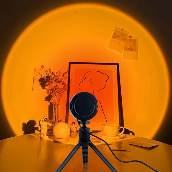 MMP® Sunset Lamp - Sfeerverlichting - TikTok Lamp - 10x5x2cm - Zwart | bol