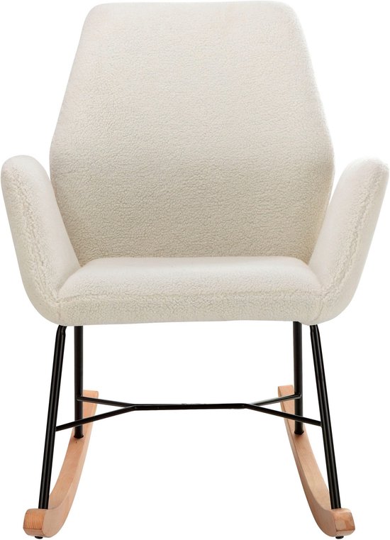 Cobo| Fauteuil à bascule en tissu tissé noir | bol