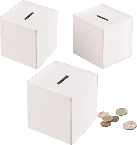 Baker Ross Square Money Boxes (3 pcs) Kids' Craft Supplies and Crafts ...