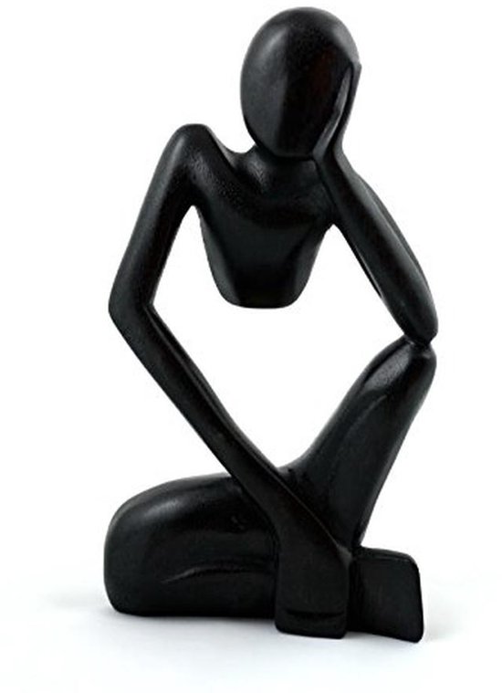 Abstract Houten Sculptuur Thinking Man Art voor Thuisdecoratie | bol