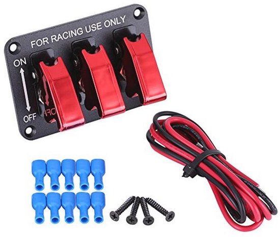 Toggle Switch Paneel voor Racewagens - 12V 3 Groep Schakelaar | bol